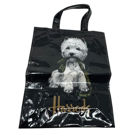 Harrods | Bags | Harrods Westie Dog Tote Bag Black Coated Cotton Made ...